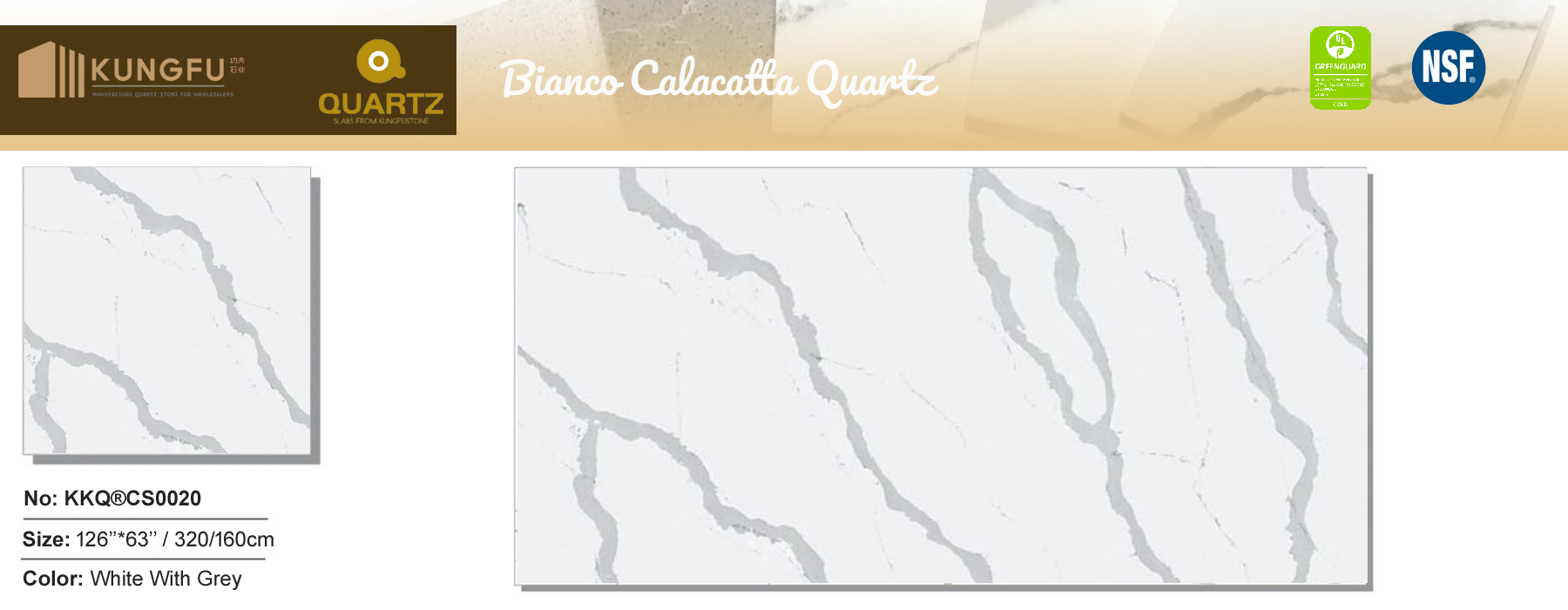 Bianco Calacatta Quartz | KKQ™CS0020